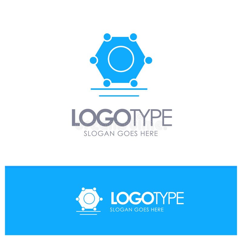 Digital, Network, Super Connected Blue Solid Logo with Place for ...