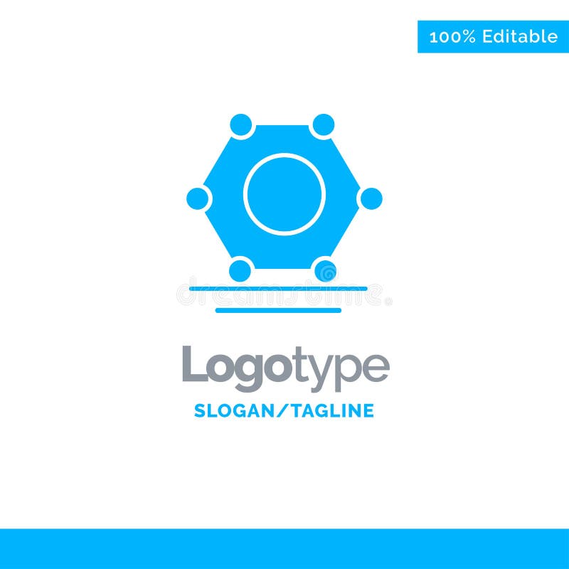 Digital, Network, Super Connected Blue Solid Logo Template. Place for ...