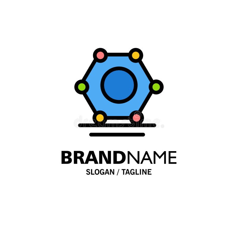 Digital, Network, Super Connected Business Logo Template. Flat Color ...