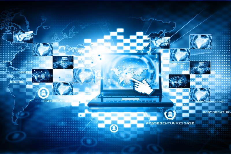 Digital network technology stock illustration. Illustration of monitor ...