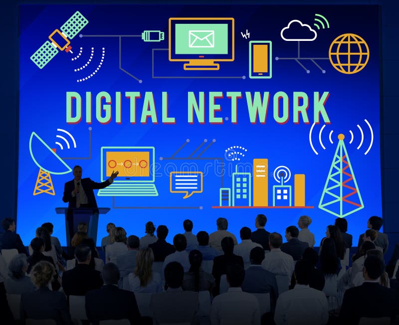 Digital Network Technology Online Connection Concept Stock Illustration ...