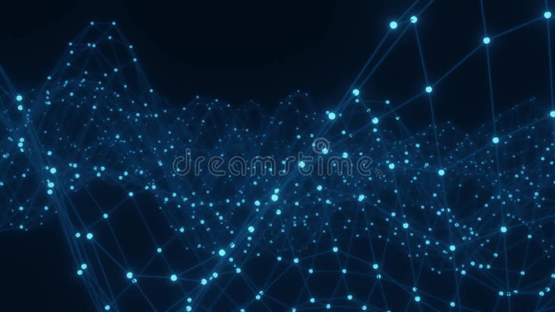 Digital Network Technology of Triangle Plexus Abstraction. Moving Background Connection Loop. VJ ...