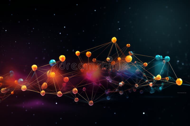 Digital Network Theme with Abstract Elements Stock Illustration ...