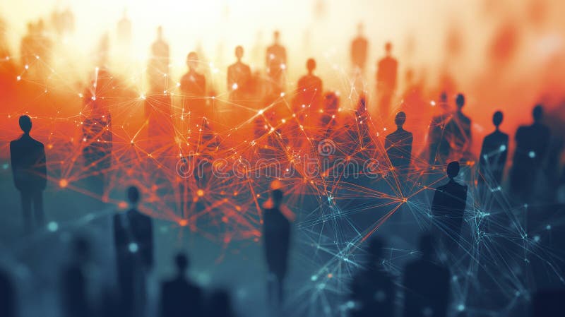 A Digital Network of Tiny People, Symbolizes Global Communication and ...