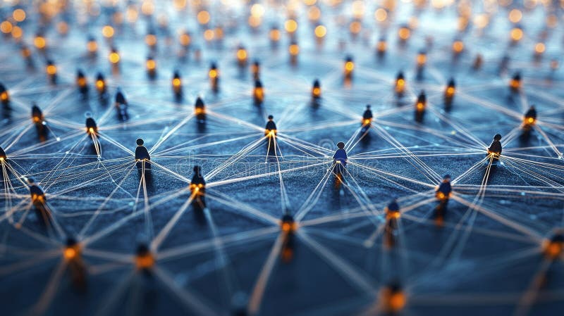 A Digital Network of Tiny People, Symbolizes Global Communication and ...