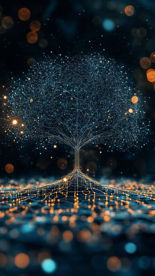 Digital Network Tree Representing Interconnected Technological ...
