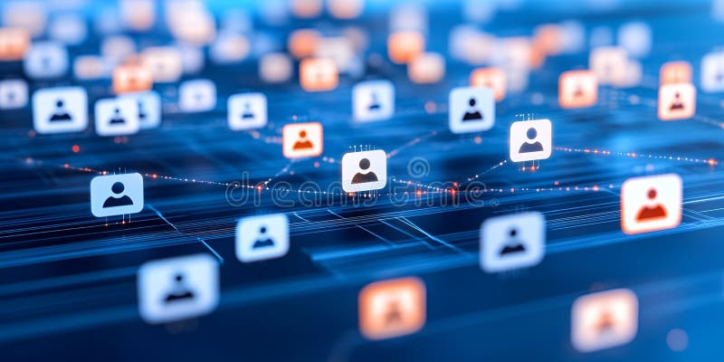 Digital network of users stock illustration. Illustration of graphic ...