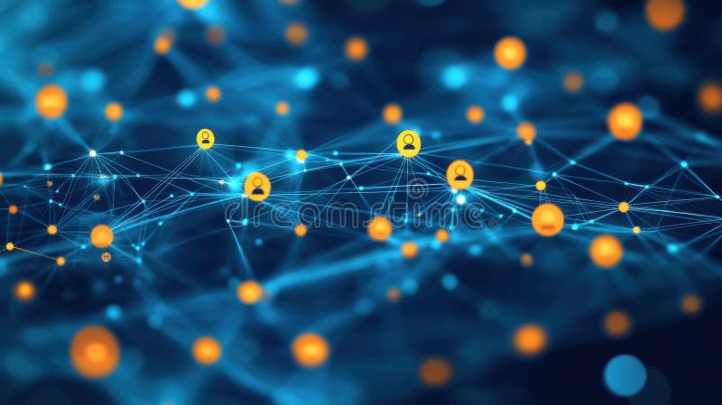 Digital Network, Visual Diagram Depicting a Digital Network with ...