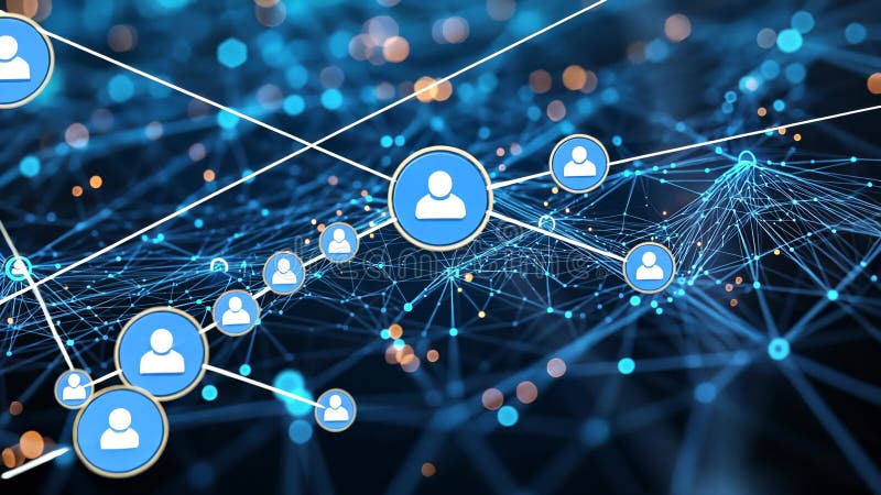 Abstract Blue Plexus Mesh Network a Forming Futuristic Landscape of ...