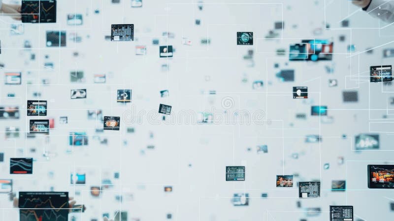 Digital Network Visualization Shows Networking Tech and Data Analysis ...
