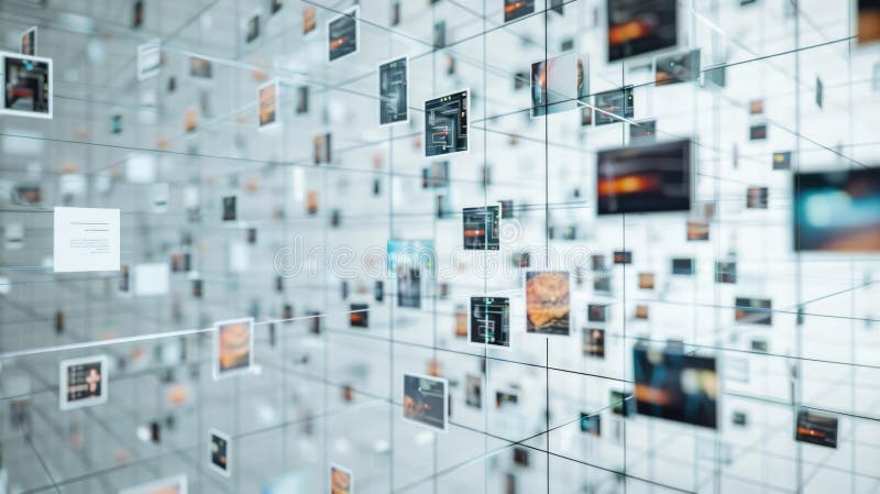 Digital Network Visualization Shows Networking Tech And Data Analysis With Colorful Data Points