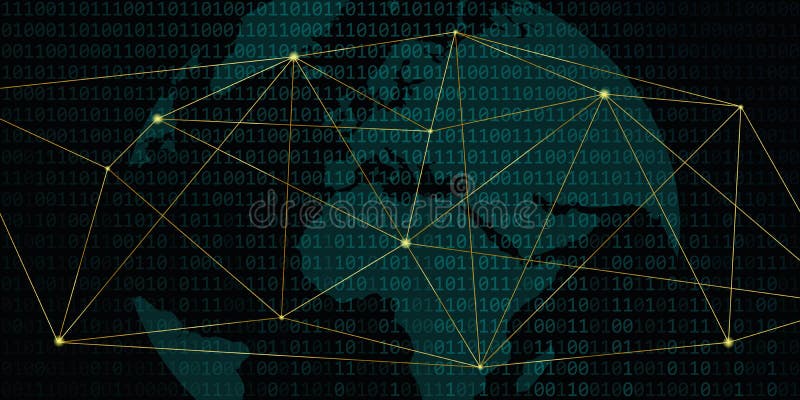Digital Network Blue Technical Structure Blue and Black Stock Vector - Illustration of ...