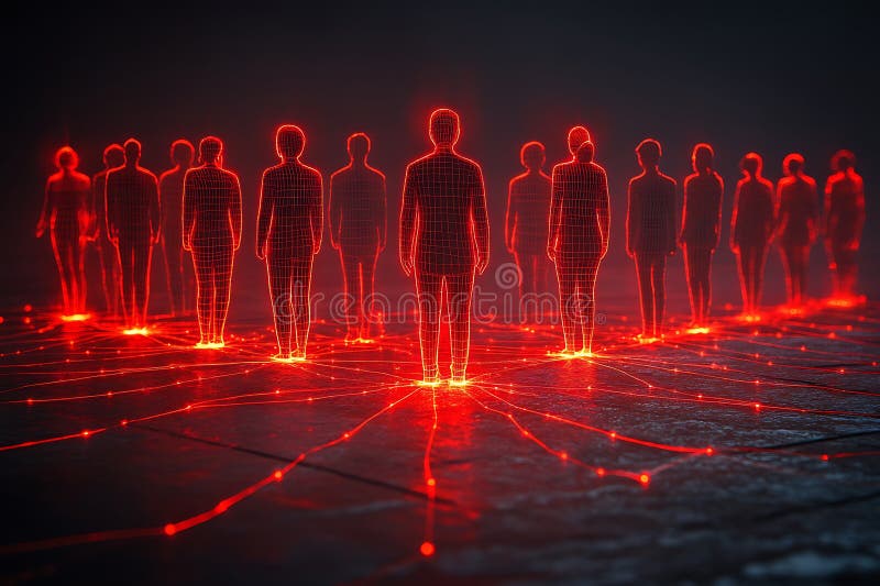 Digital Networked Group of People Representing Connectivity and Digital ...