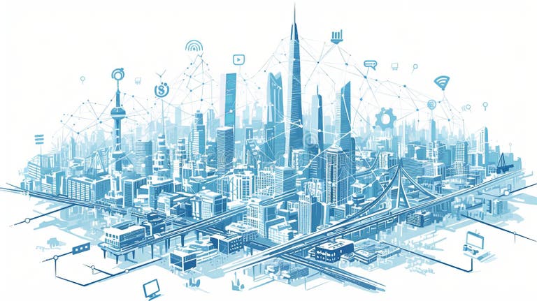 Digital Networked Smart City with Interconnected Systems Visualizing ...