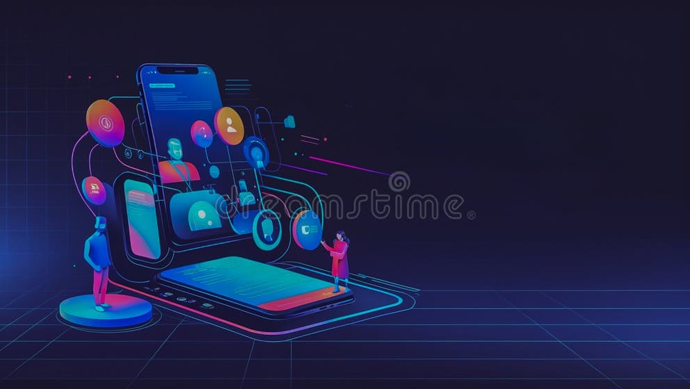 Digital Networking in Augmented Reality on Mobile Devices Stock ...