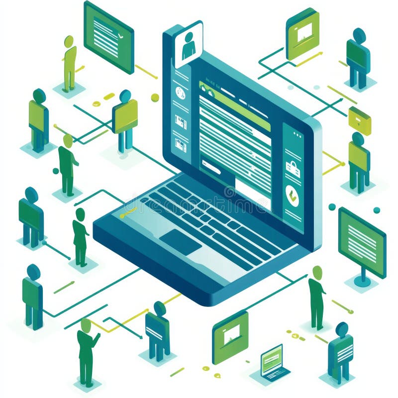 Focused Connected Virtual Collaboration Modern Workspace Stock Photos ...