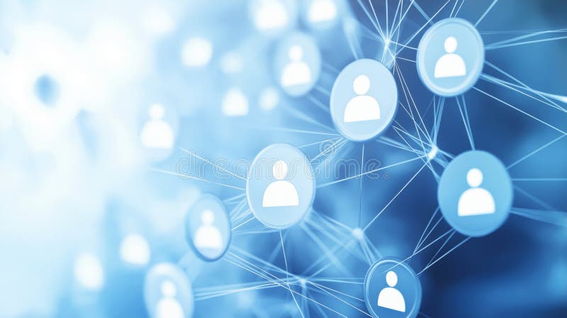 Digital Networking Concept with Abstract Social Media Connection Nodes ...