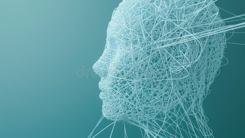 Digital Neural Network Profile.AI Generated Image Stock Photo - Image ...