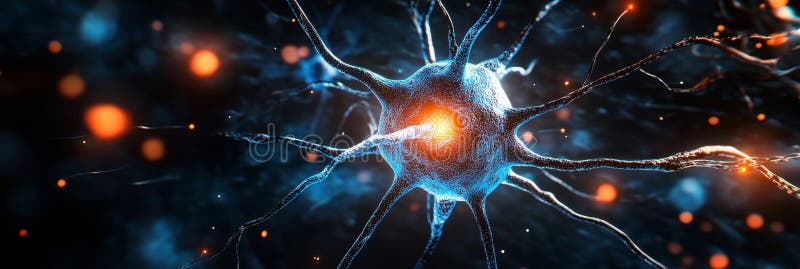 Digital Neuron Background Science Education Microscopic View of a ...