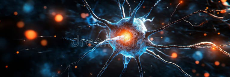 Digital Neuron Background Science Education Microscopic View of a ...