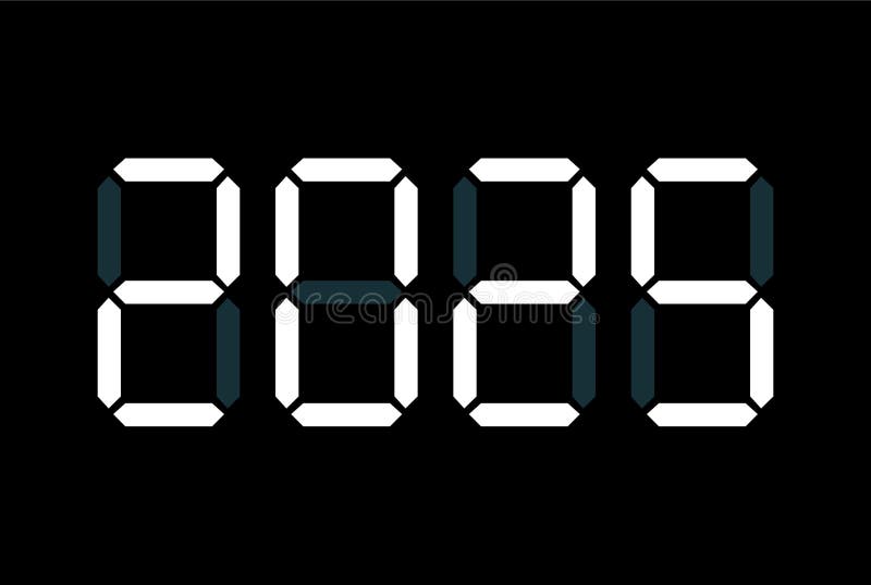 Digital New Year Numbers Isolated on Black Background Stock Vector ...