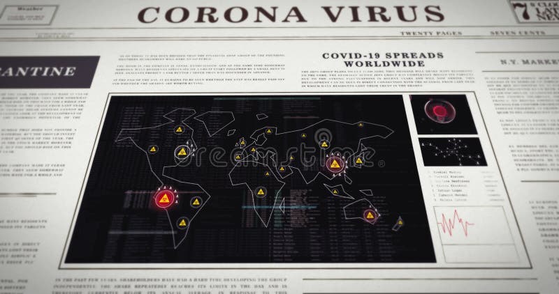 Digital Newspaper about the Corona / Covid-19 Virus with a Moving ...