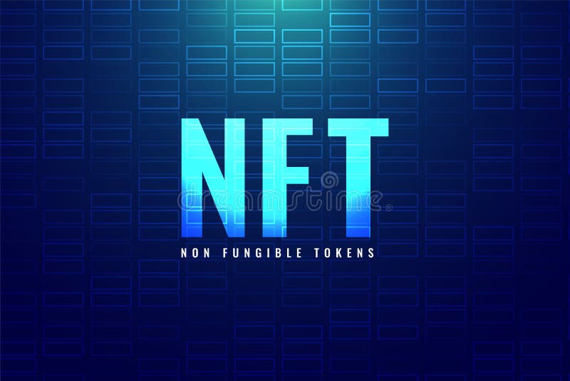 Digital NFT Non-fungible Token Concept Background Stock Illustration ...