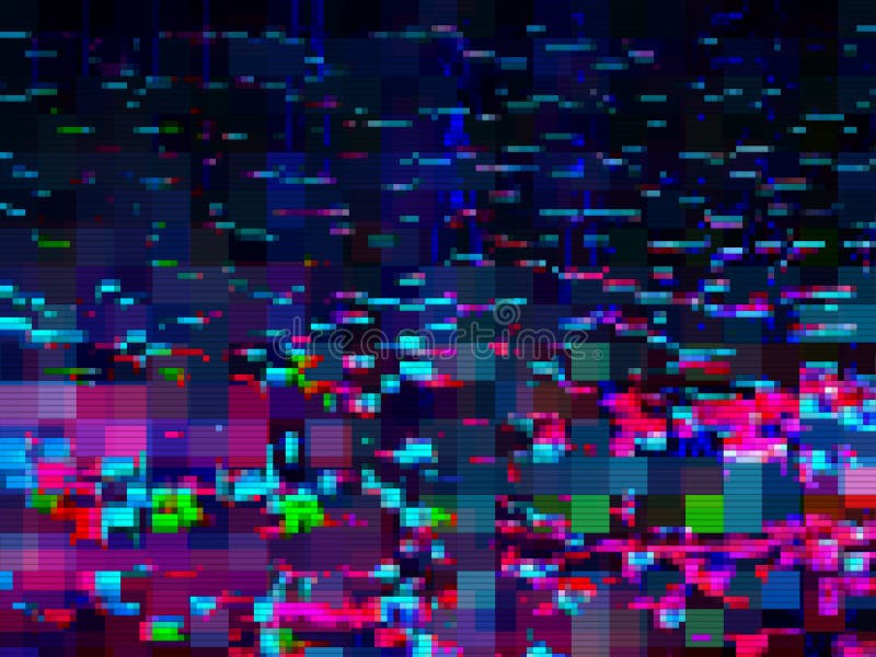 Digital Noise Background Glitch Screen, Distortion Stock Illustration ...