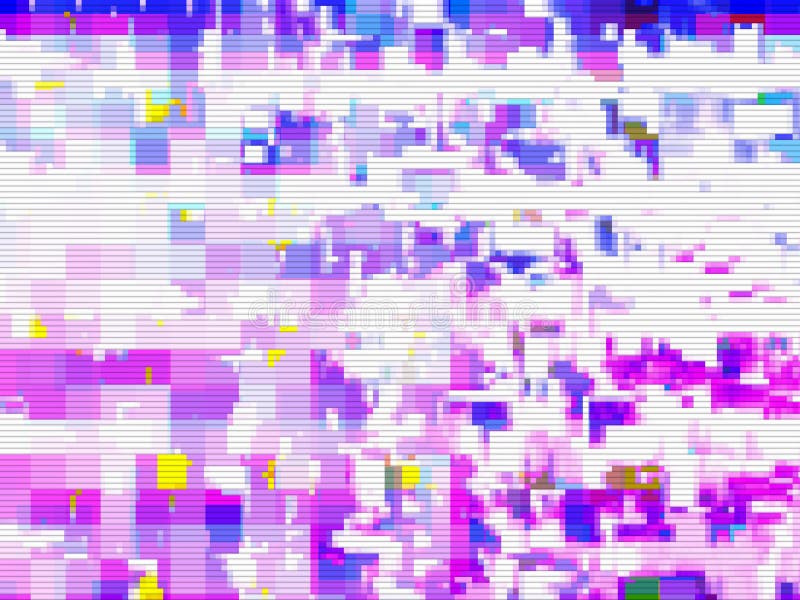 Glitch Pink And Yellow. Damaged Data Template. Digital Vibrant Effect ...