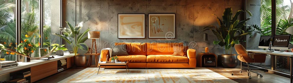 Digital Nomad Hub with Global Decor and Collaborative Workspaces3D ...