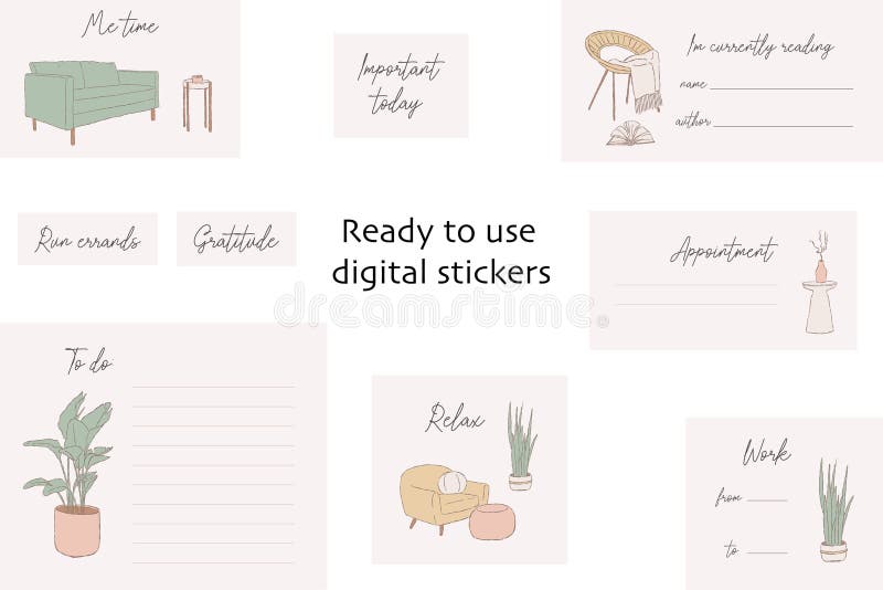 Digital Note Papers and Stickers for Digital Bullet Journaling or ...