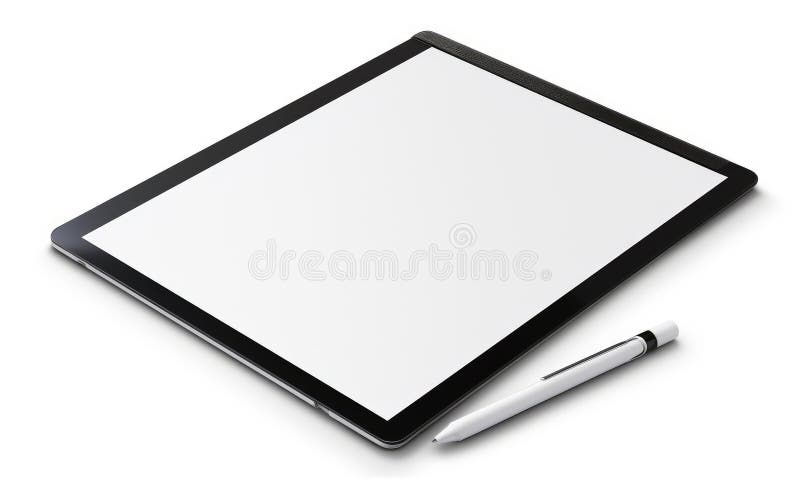 Digital Note Taking Device on White Background Stock Illustration ...