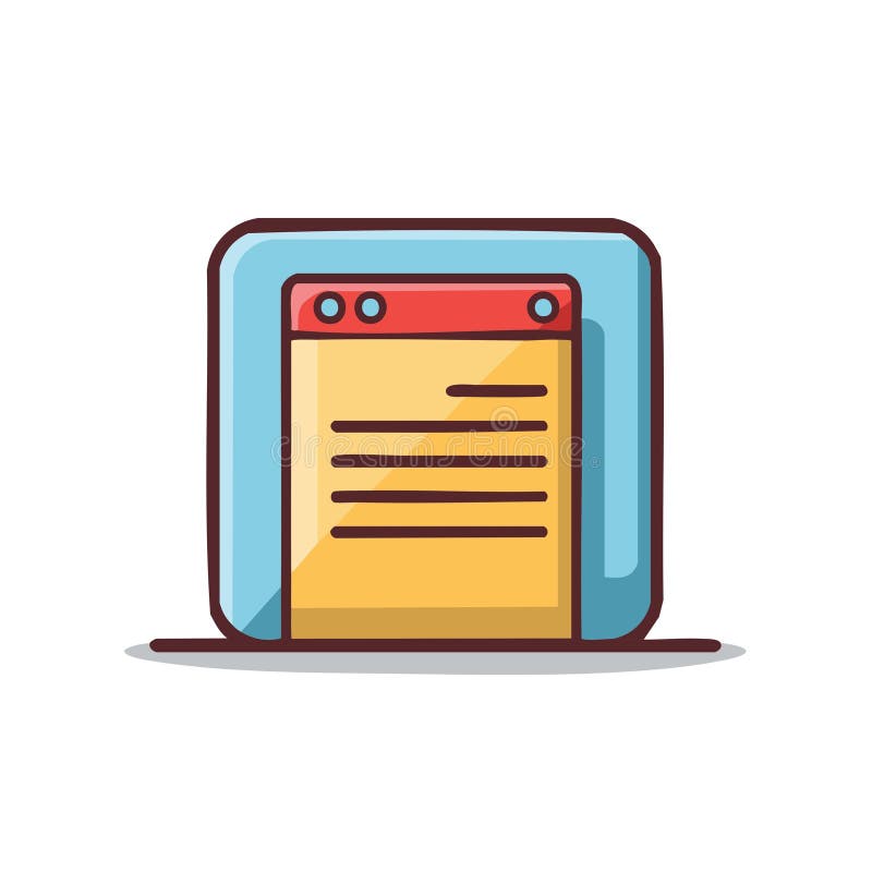 Digital Notes Icon with Lines, Information Layout and Interface Frame ...