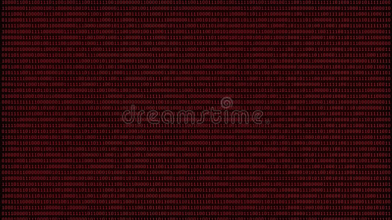 Binary Code Matrix Background With Red Digits Moving On Screen Algorithm Binary Data Code