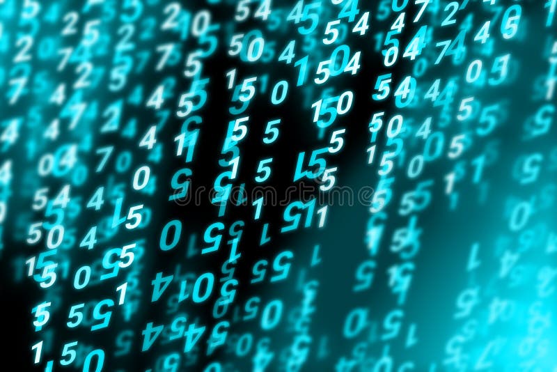 Digital Number Background Illustration with Bright Light Stock ...