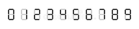 Digital Number. Digital Clock Numbers. Seven-segment Display. Vector ...