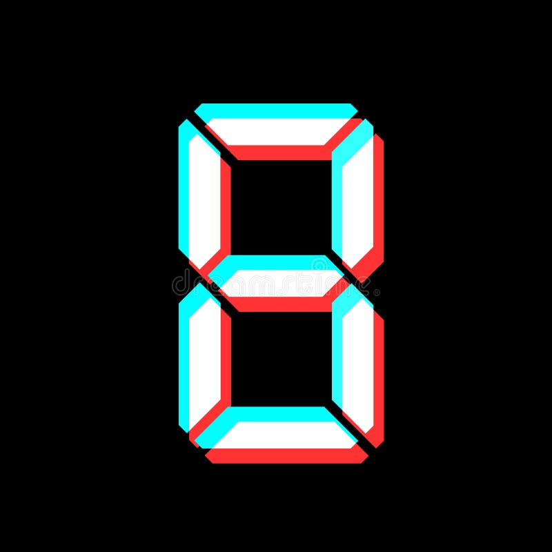Digital Number with 3d Effect Electronic Figure of Number Eight Stock ...