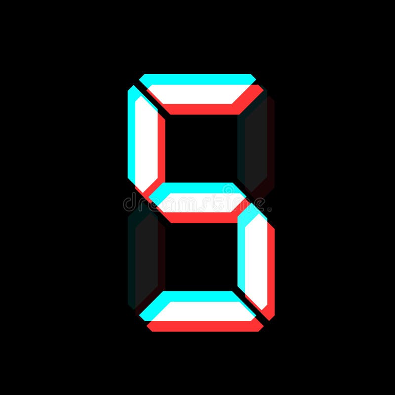 Digital Number with 3d Effect Electronic Figure of Number Five Stock ...