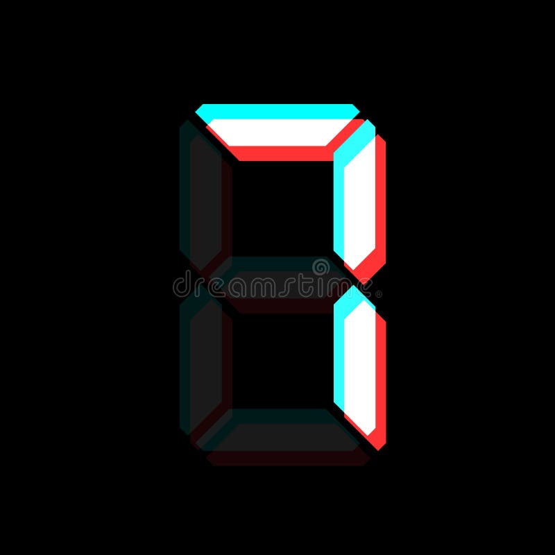 Digital Number with 3d Effect Electronic Figure of Number Seven Stock ...