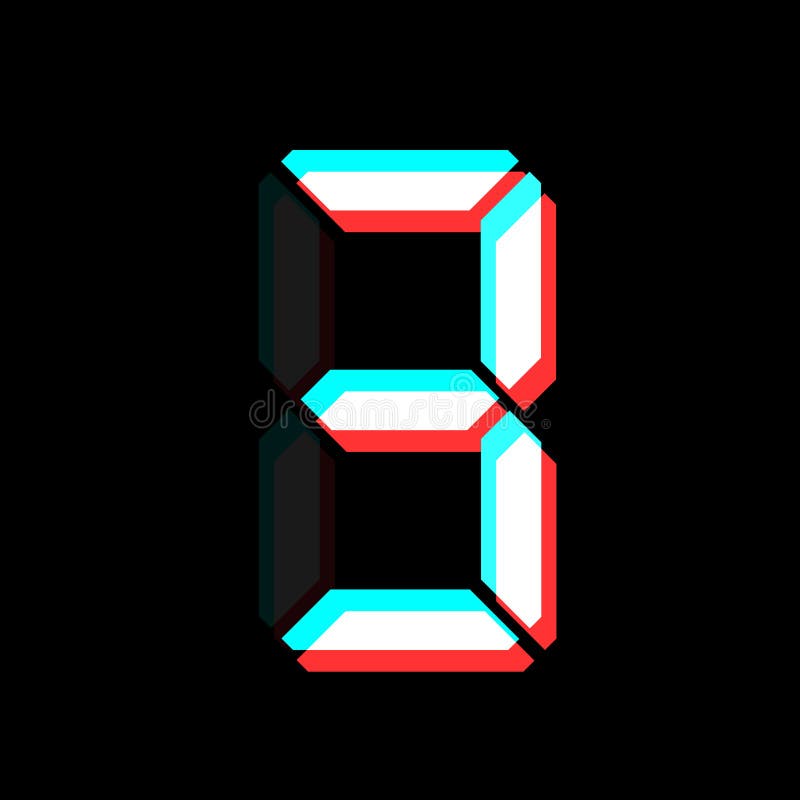 Digital Number with 3d Effect Electronic Figure of Number Three Stock ...