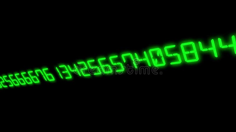 Digital Number 1 Line Random Number 7 Segment Background Motion ...