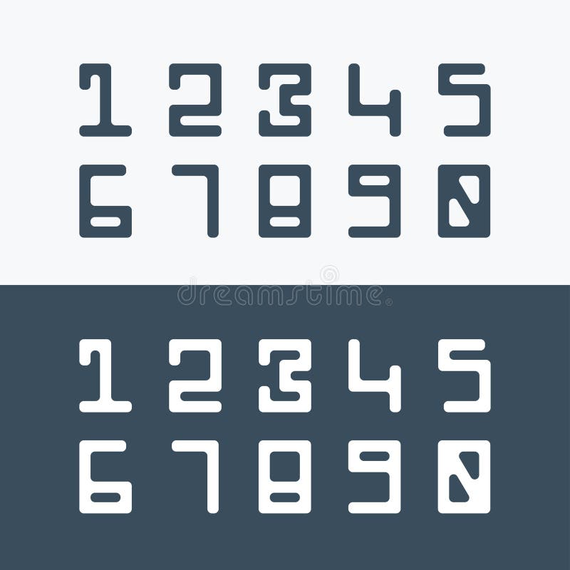 The Digital Number with Rounded Edge. Isolated Vector Illustration ...