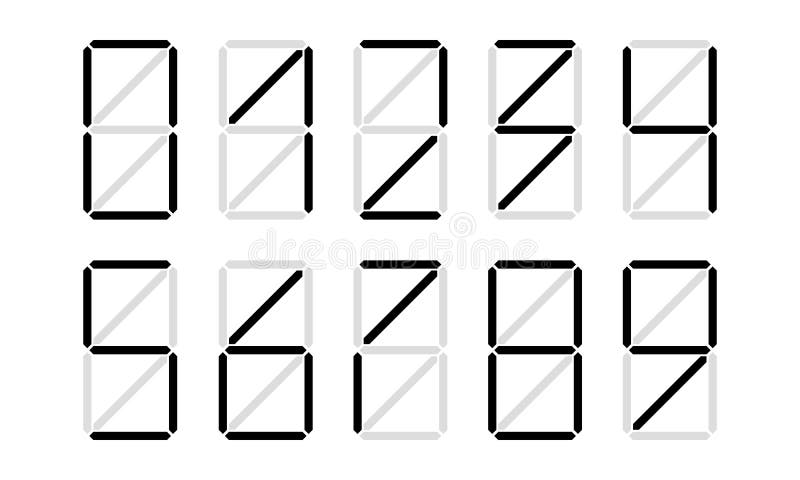 Digital Lcd Number Set, Vector Stock Vector - Illustration of ...