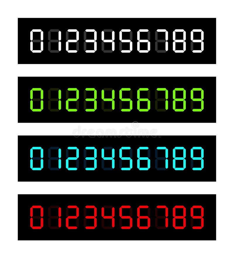 Digital Numerals Light Stock Illustrations – 318 Digital Numerals Light ...