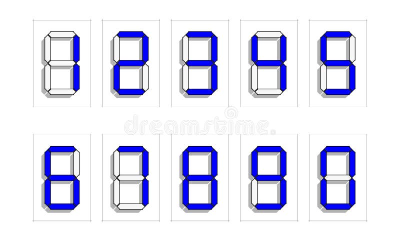 Digital numbers stock illustration. Illustration of blue - 147033245