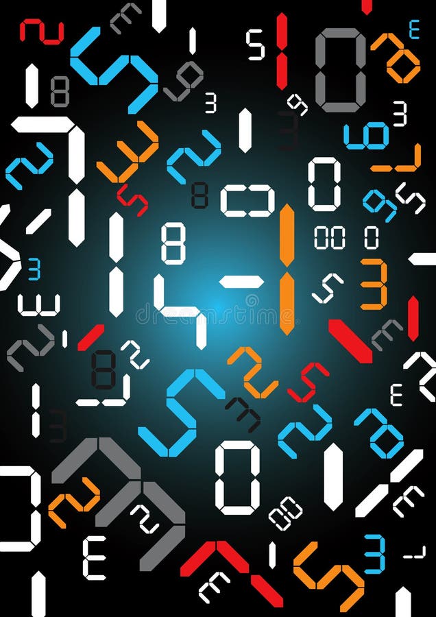 Digital Numbers Background. Stock Vector - Illustration of calculation ...
