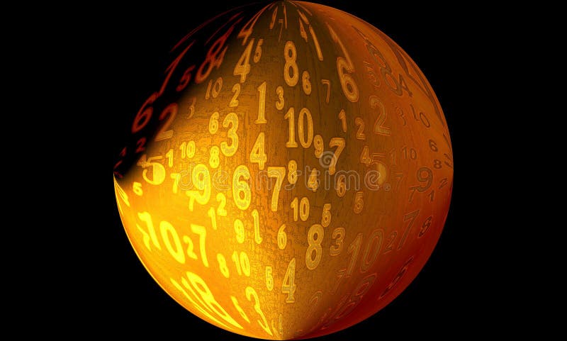 Digital Numbers Ball stock illustration. Illustration of unit - 6647721