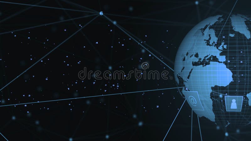 Digital Numbers and Connection Background Stock Illustration ...