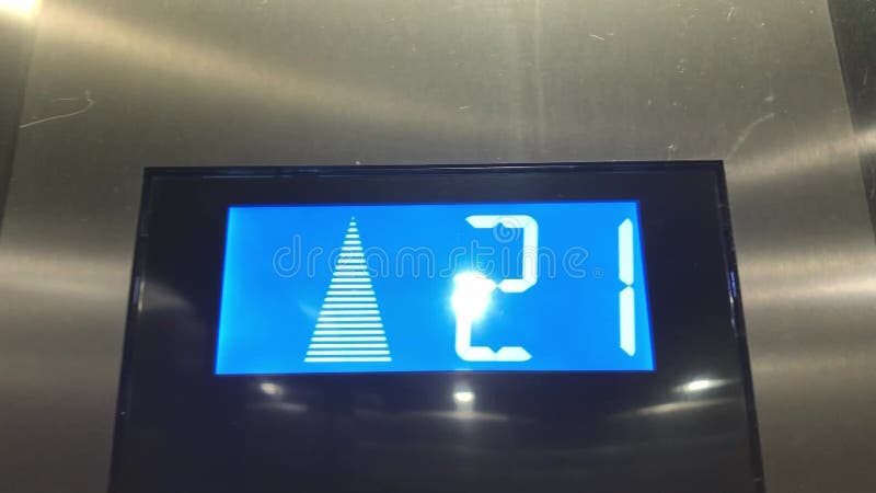 Digital Numbers of Elevators from 19 To 24, White Color on Blue ...