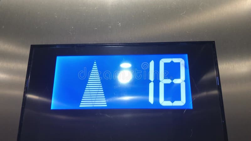 Digital Numbers of Elevators from 19 To 24, White Color on Blue ...